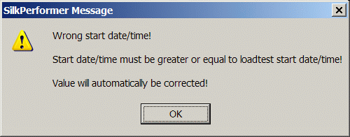 Why Do I See The Message Wrong Startdate Time Start Time Must Be Greater Or Equal To Loadtest